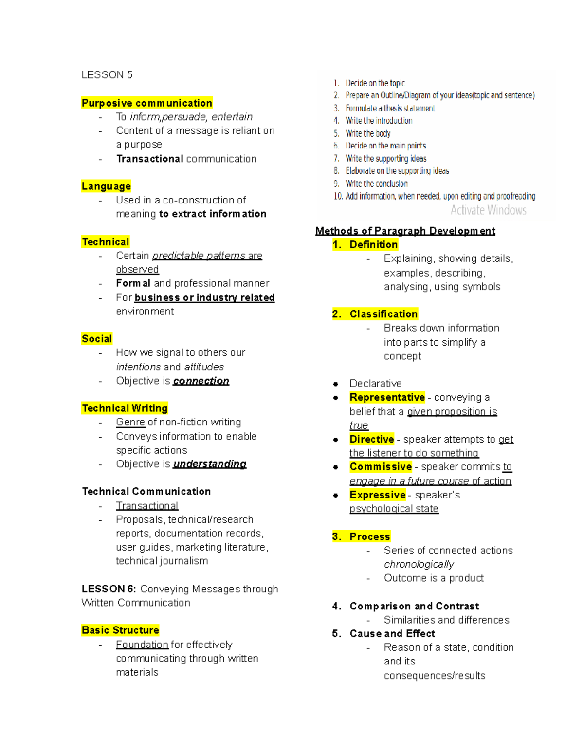 Purcom- Midterms - reviewer - LESSON 5 Purposive communication - To ...