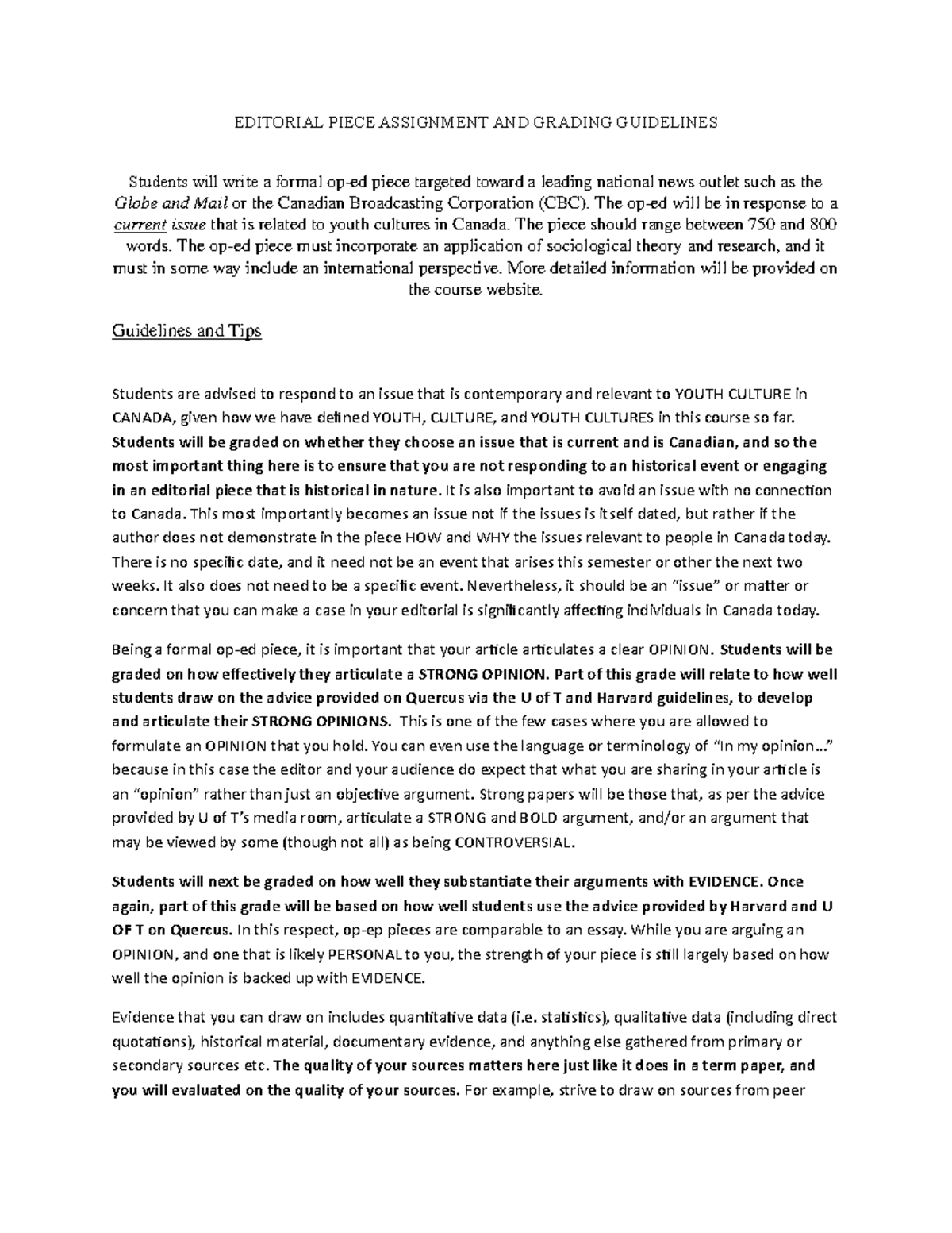 Editorial Piece Guidelines.docx (Youth Cultures) - EDITORIAL PIECE ...