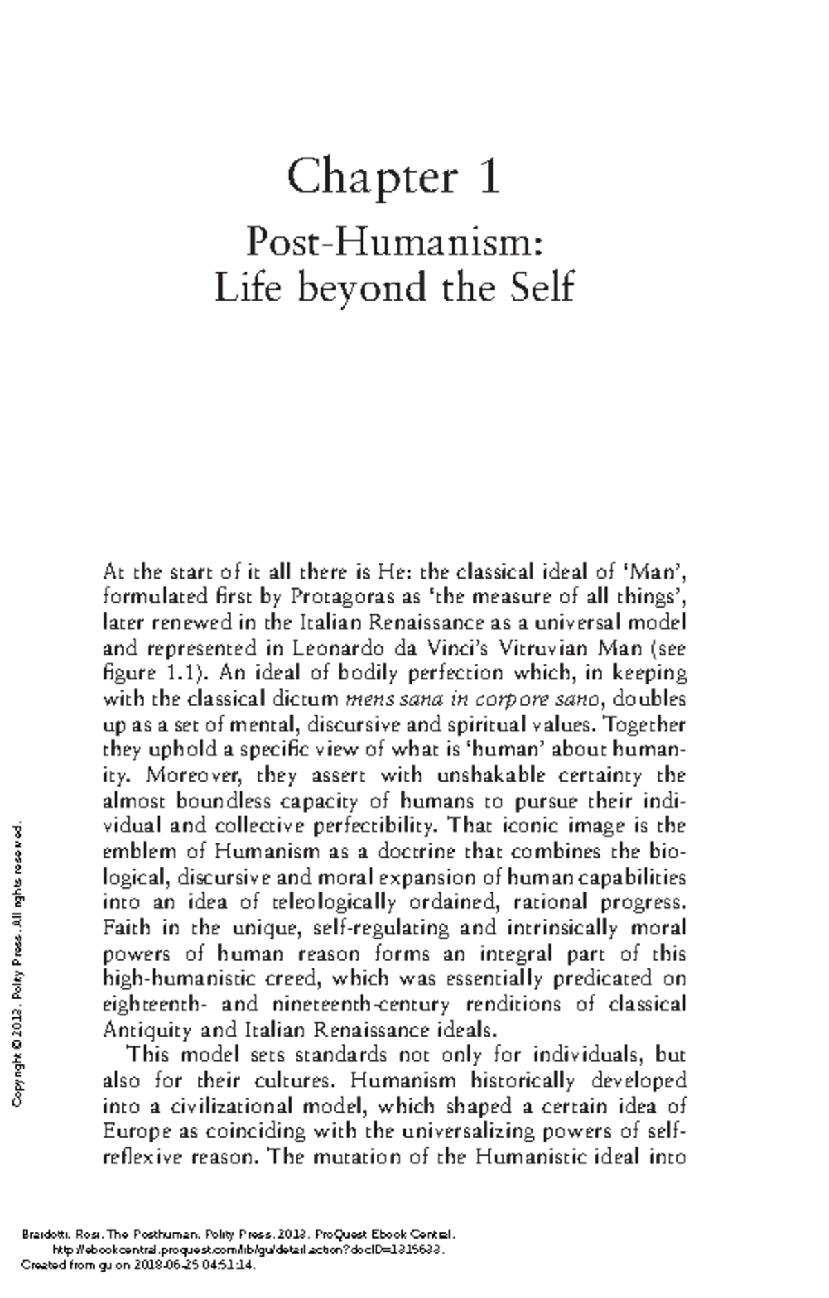 Braidotti, Post-Humanism - Chapter 1 Post-Humanism: Life beyond the ...