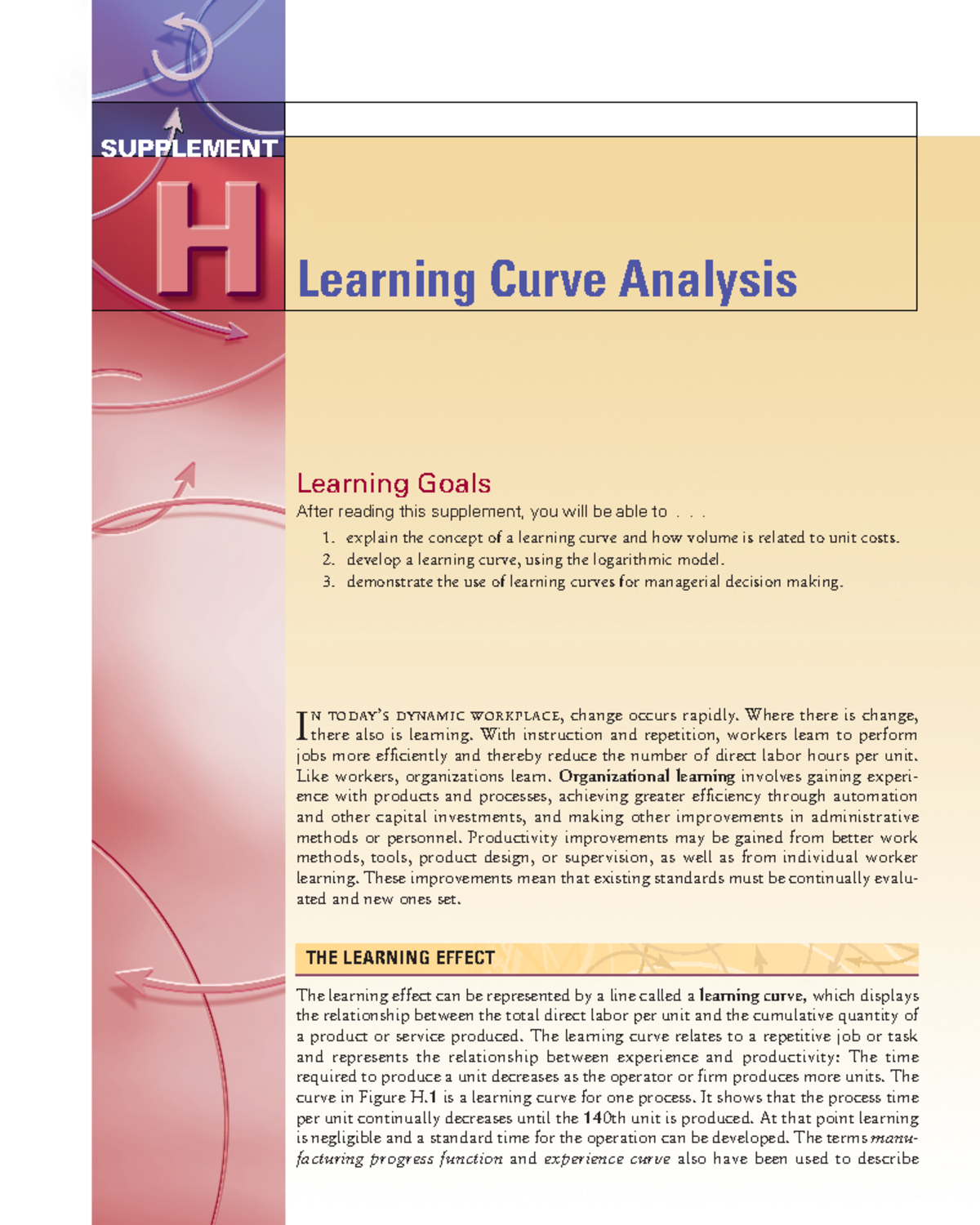 Supp-Learning Curve - Learning Goals After reading this supplement, you ...