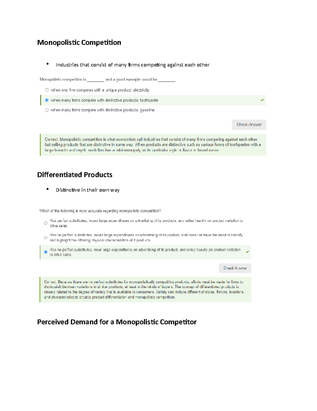 Module 10 Reading Notes - Monopolistic Competition Industries that ...