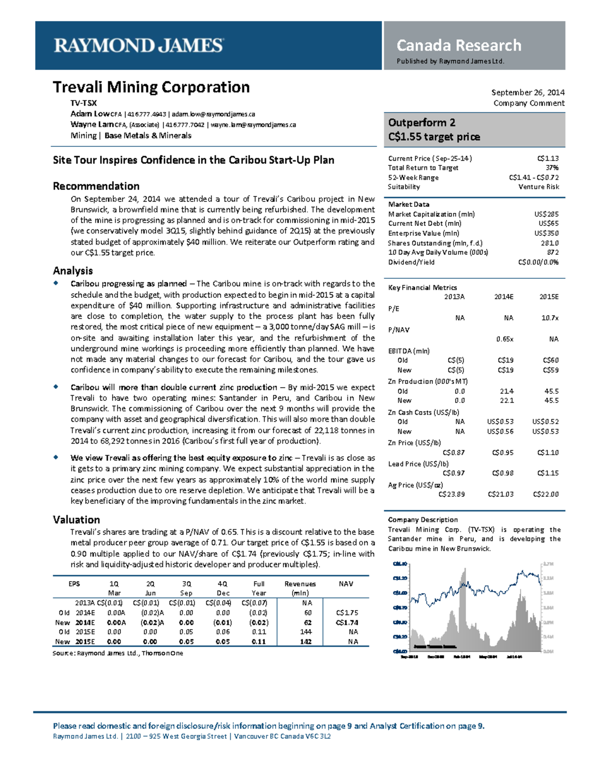 Raymond James - Trevali Mining Corp - Canada Research Published Raymond ...
