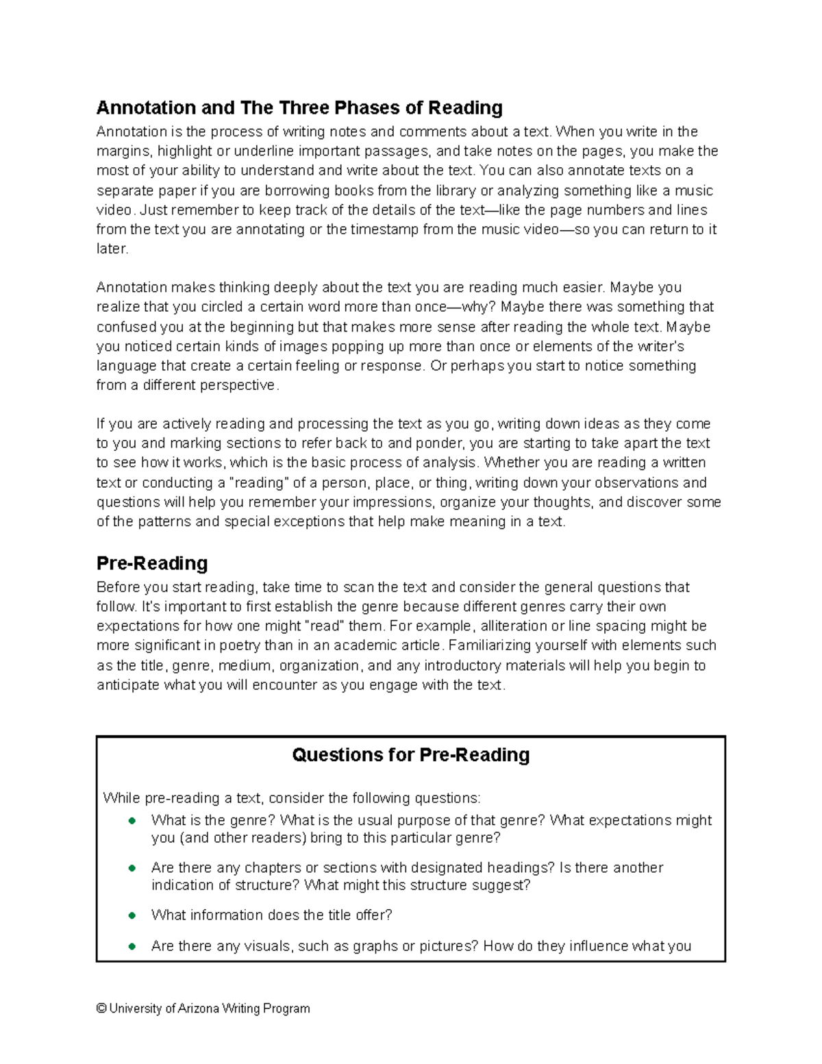 1 Annotation and The Three Phases of Reading - Annotation and The Three ...