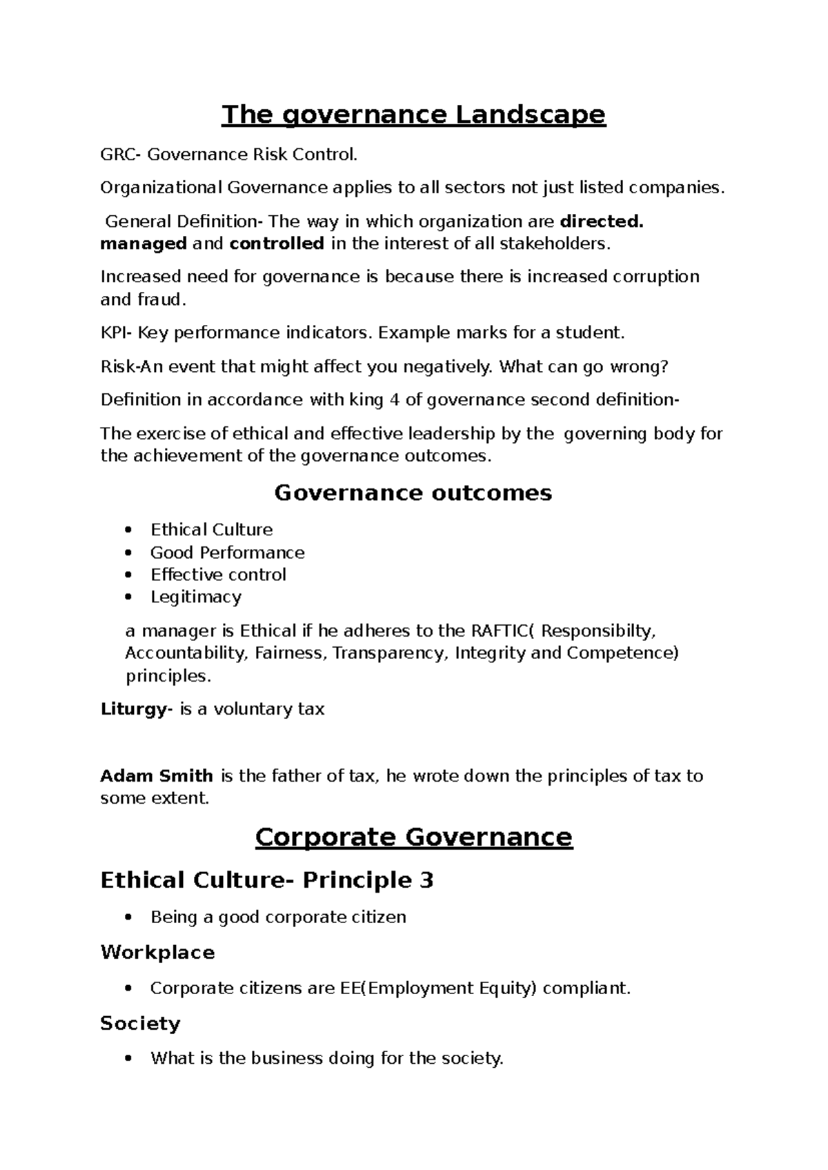 The governance Landscape - Organizational Governance applies to all ...