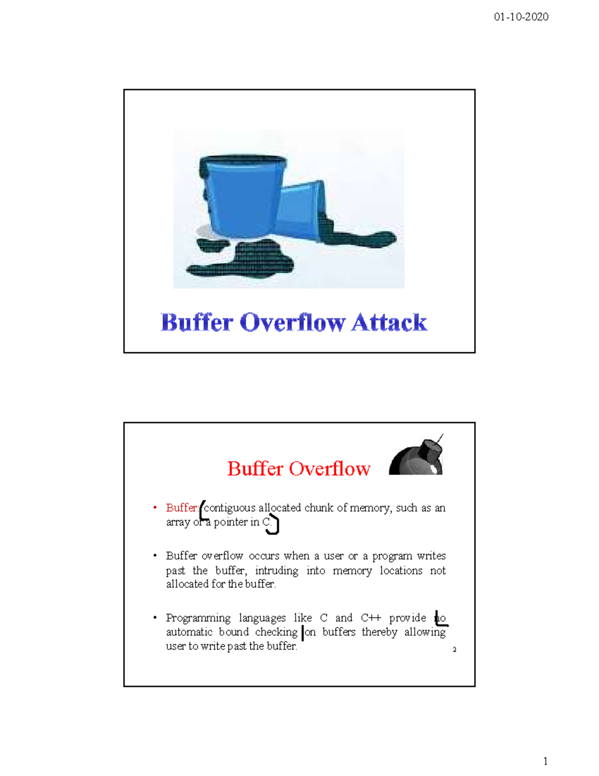 Buffer Over Flow - Ethical Hacking Study Material DST Sir - Buffer Overflow • Buffer: contiguous ...