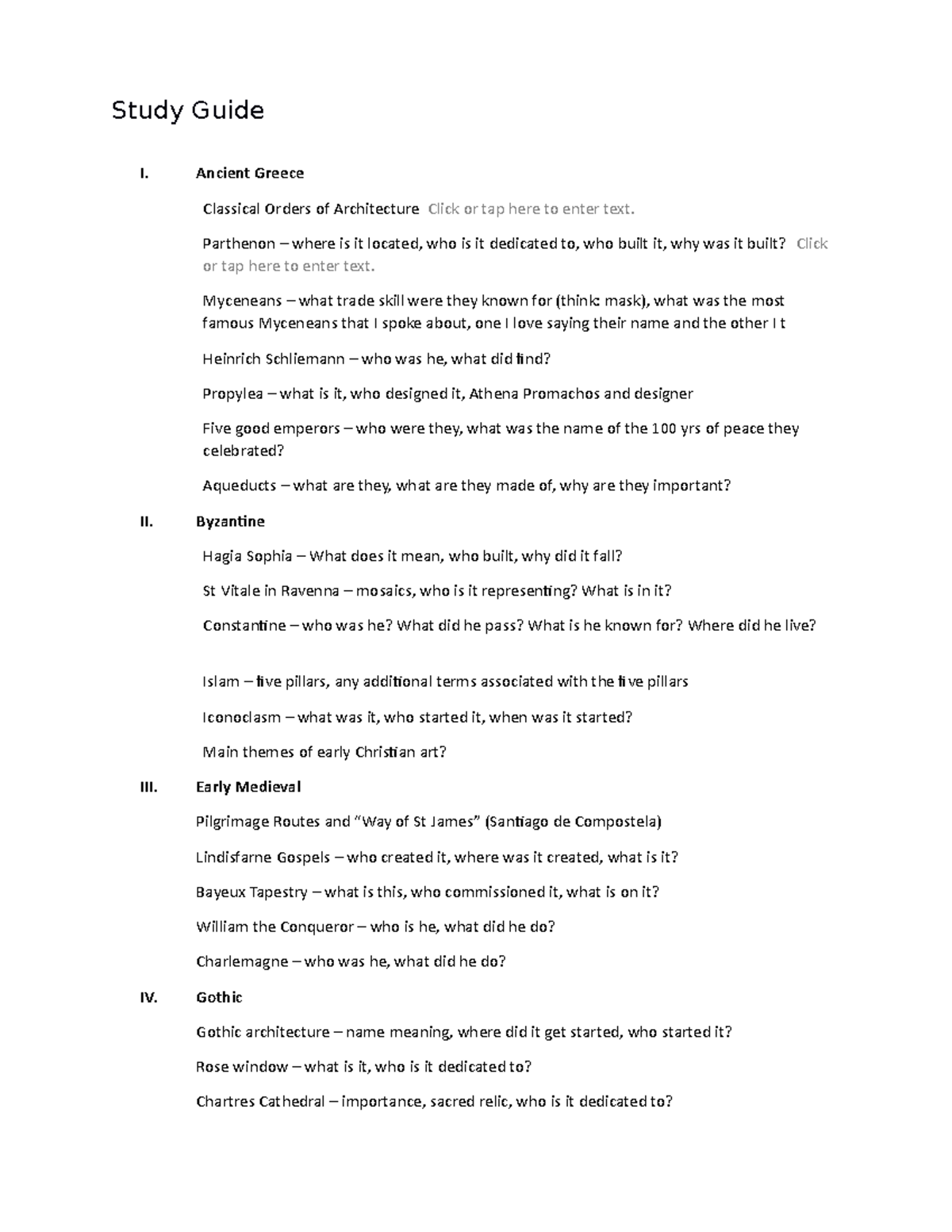 Comprehensive Study Guide 2022 - Study Guide I. Ancient Greece ...