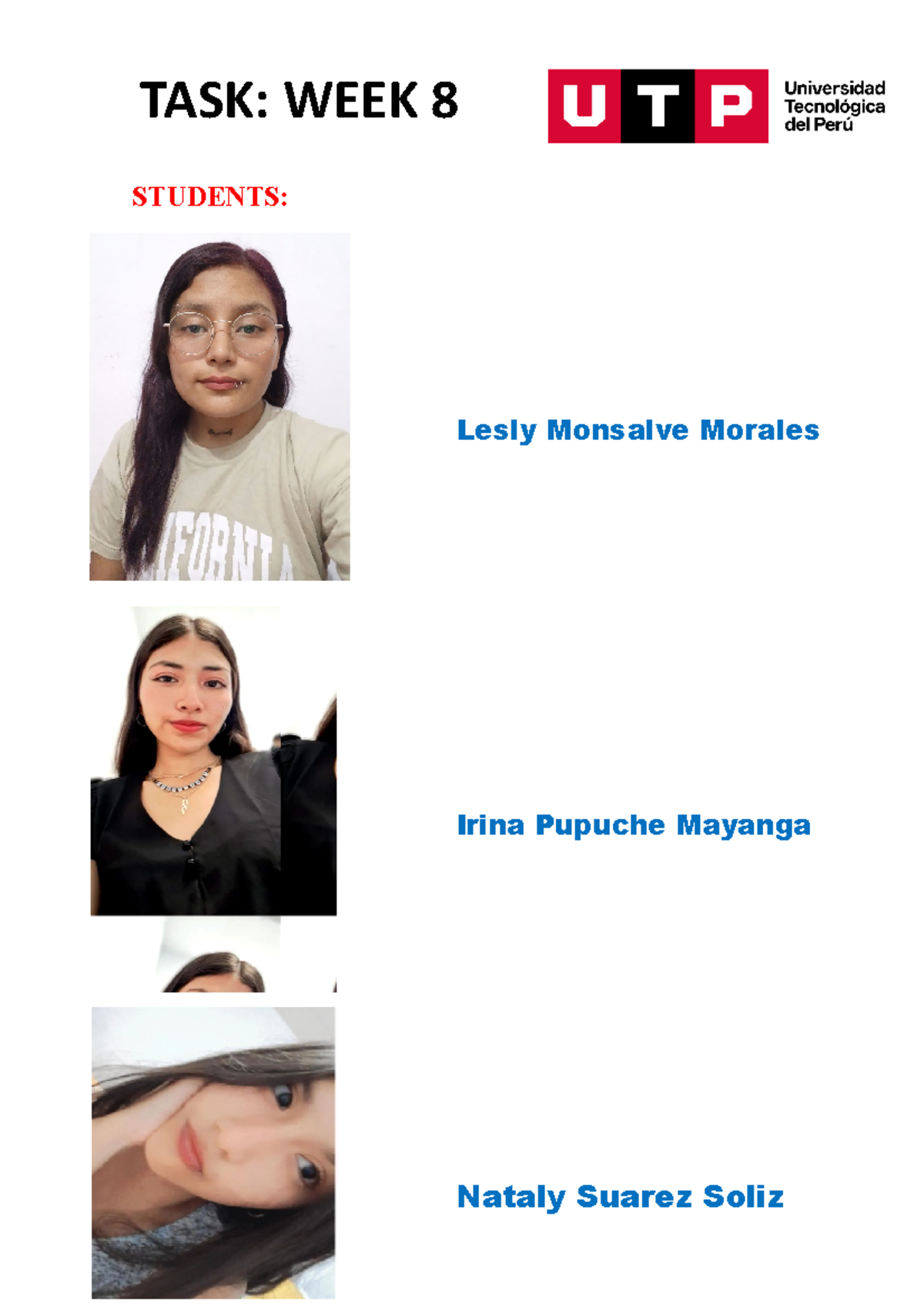 Week 8-TASK - Bueno. - STUDENTS: TASK: WEEK 8 Lesly Monsalve Morales ...