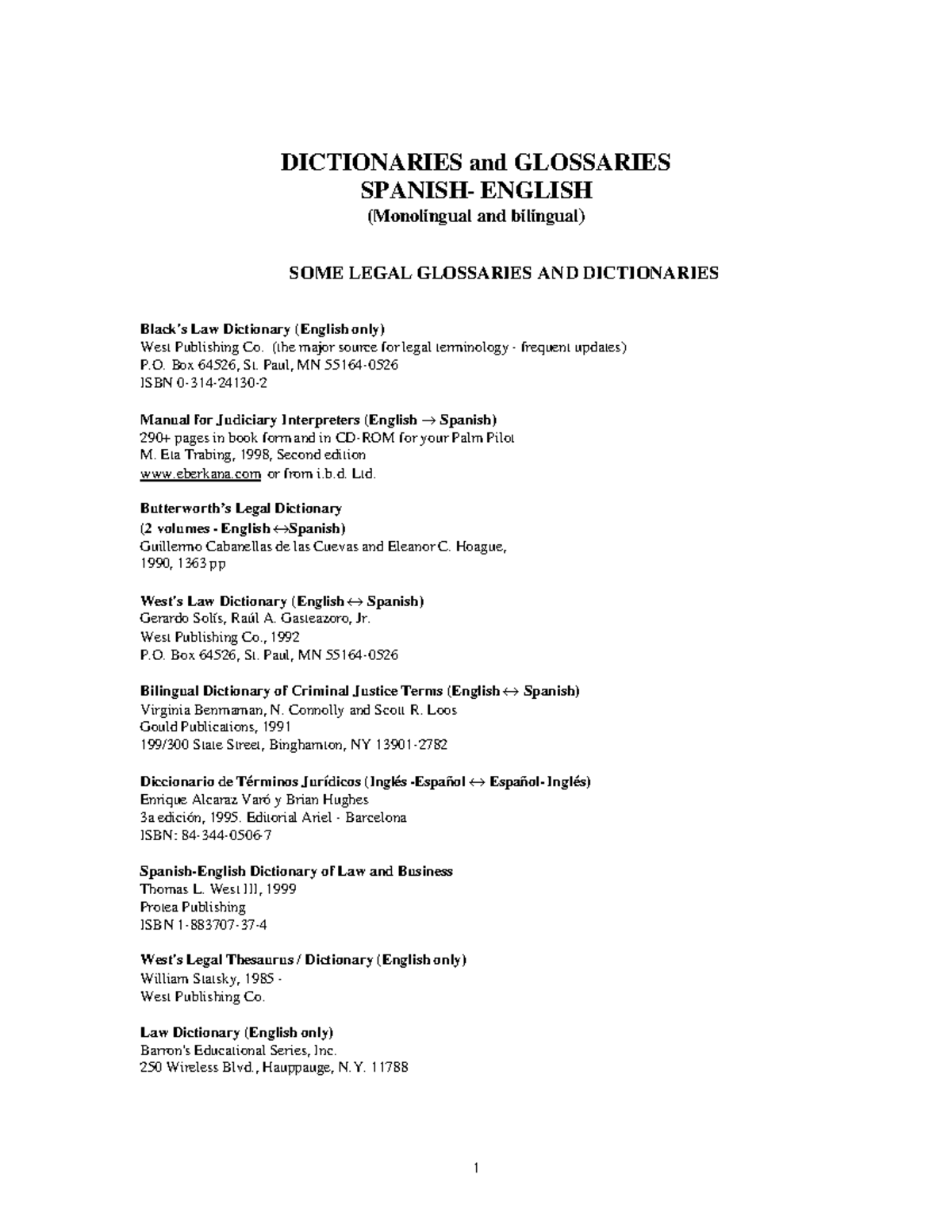 Sourcesdictionaries - Dictionary - DICTIONARIES and GLOSSARIES SPANISH ...