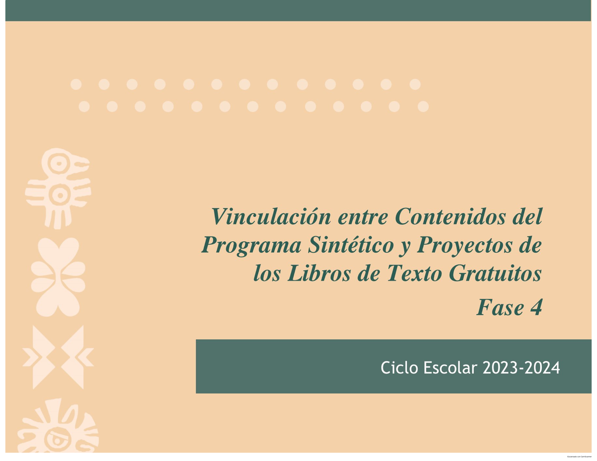 FASE 4 Tercero y Cuarto Vinculación entre Contenidos del Programa ...