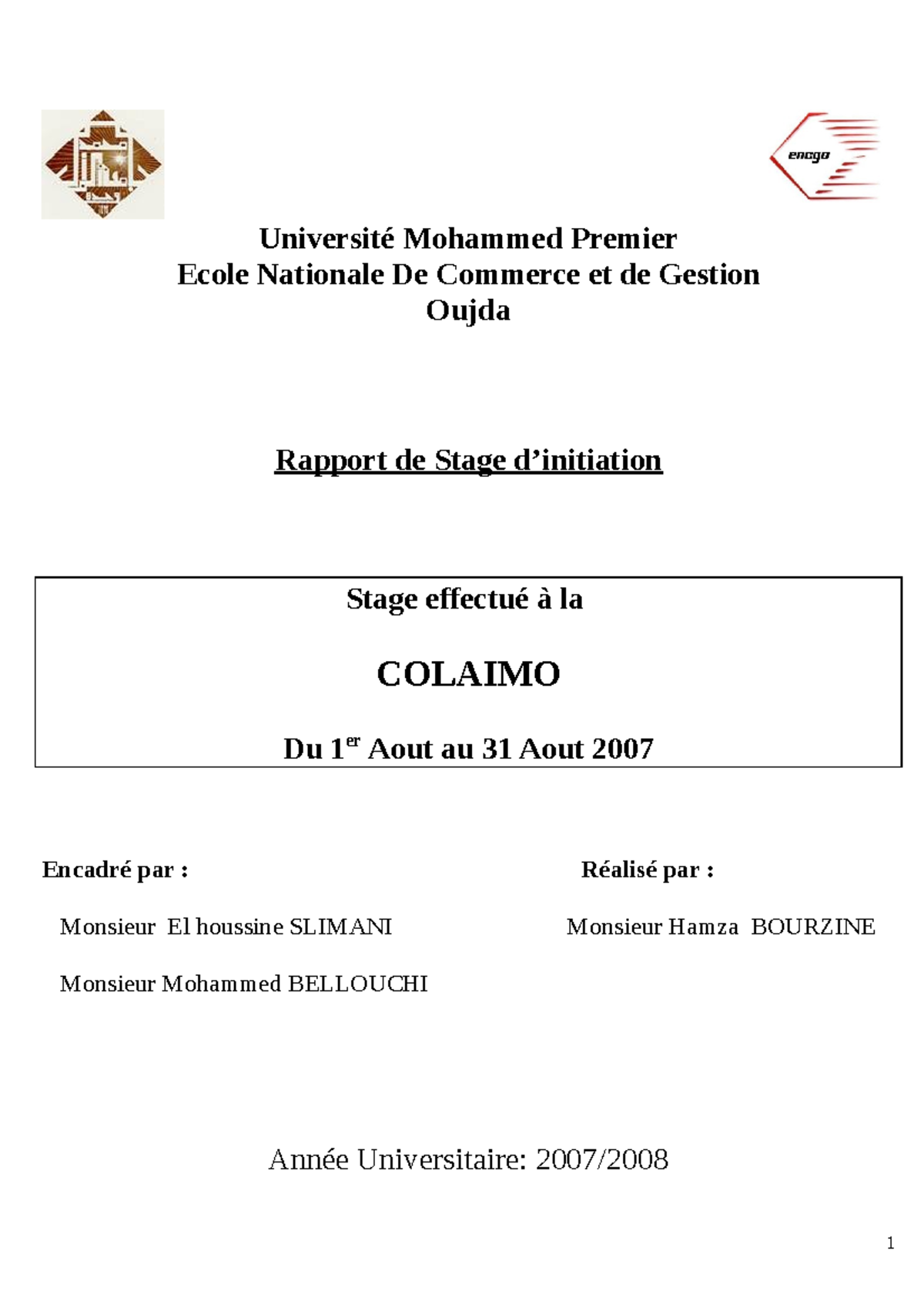 Colaimo - guh - Université Mohammed Premier Ecole Nationale De Commerce ...