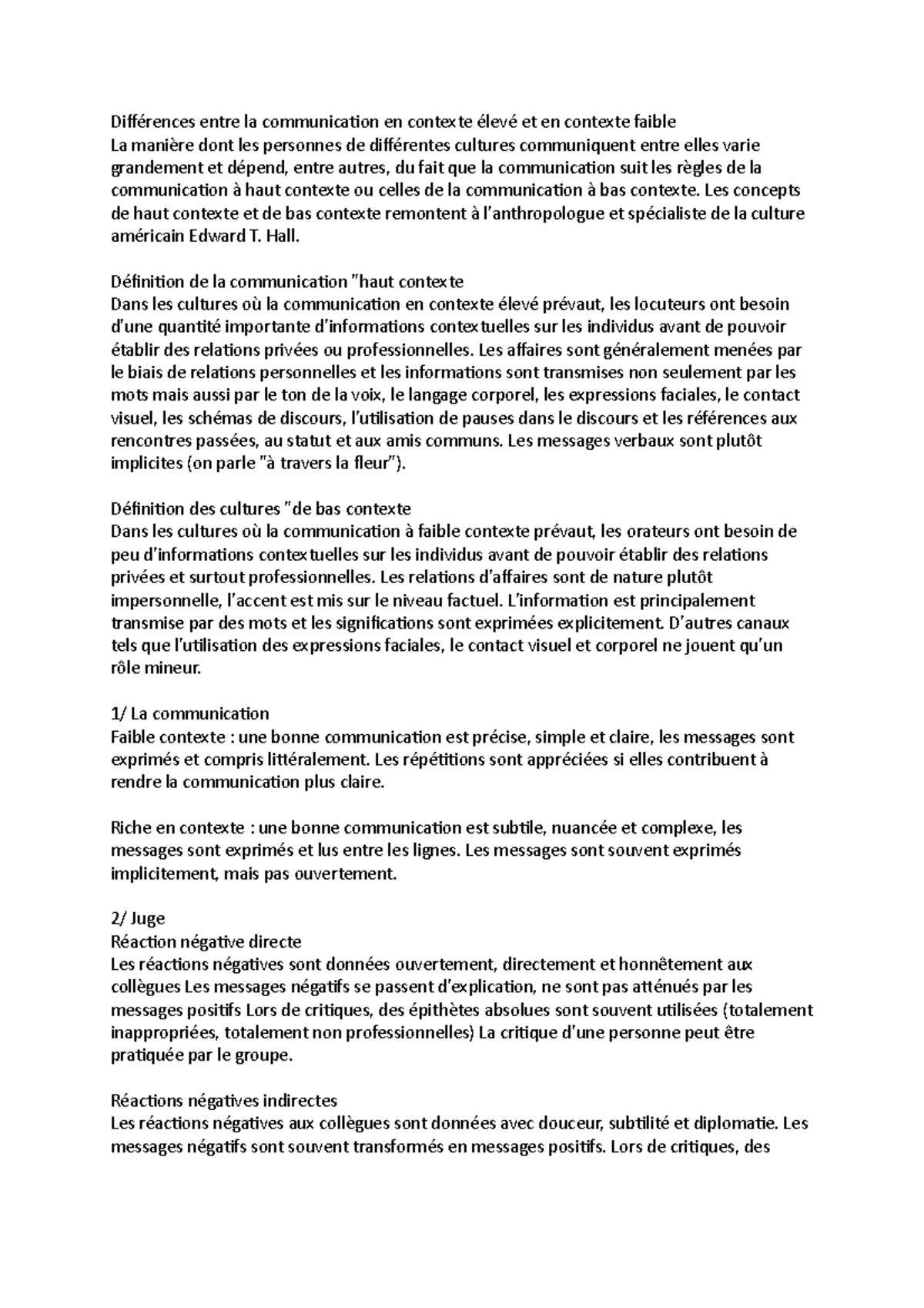 La communication et les attitudes au travail - Différences entre la ...