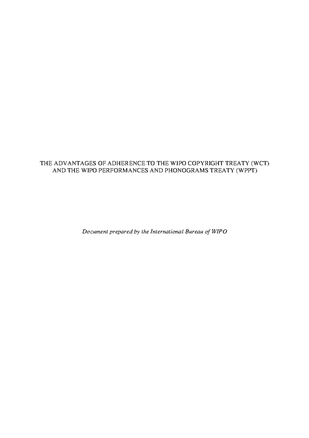 Advantages wct wppt - Study material - THE ADVANTAGES OF ADHERENCE TO ...