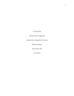 CJ308 Module Two Assignment Warren Lawrence - CJ-308-H Module Two ...