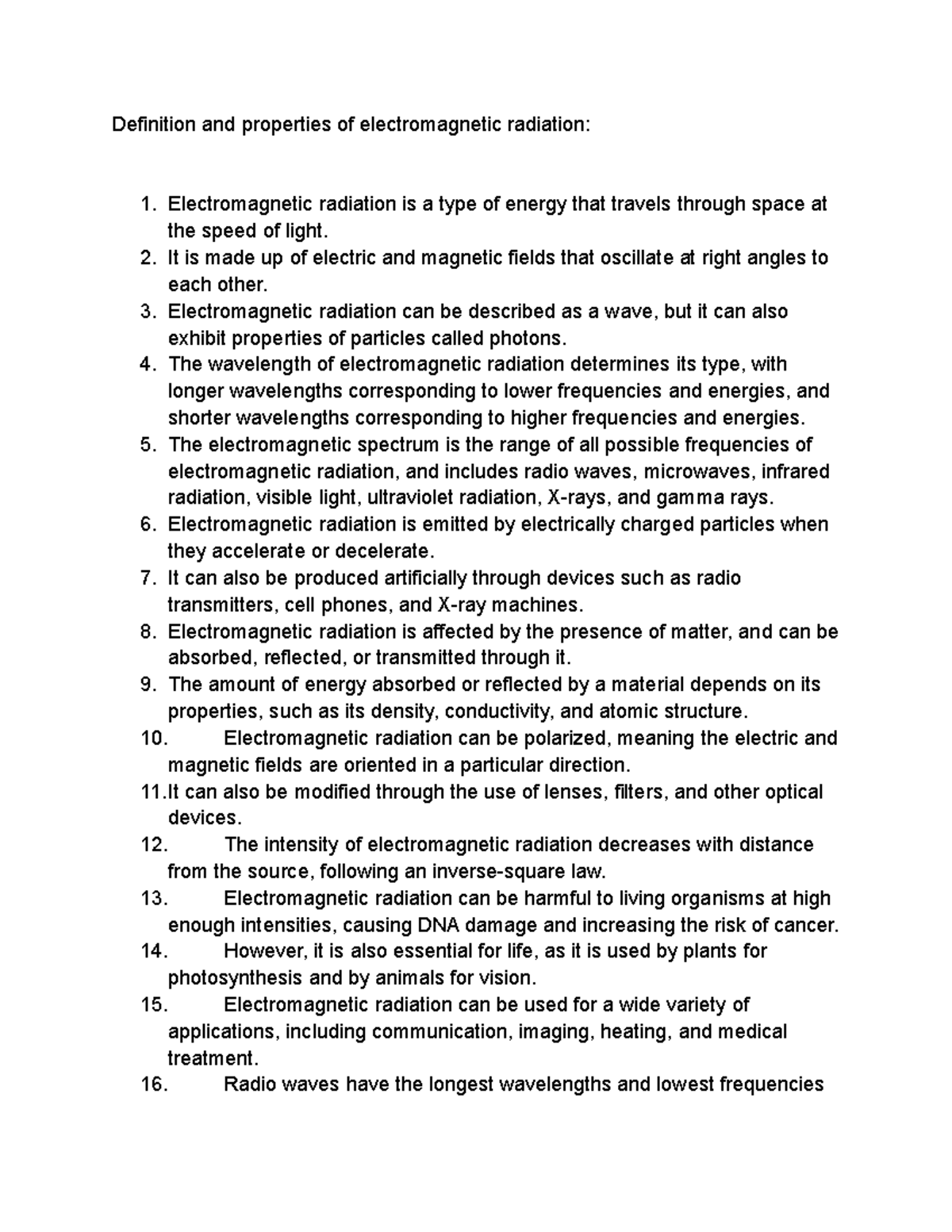 Definition and properties of electromagnetic radiation - Definition and ...