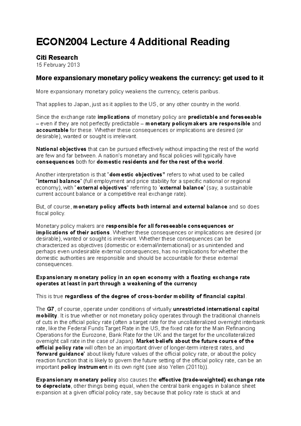 ECON2004 Term 2 Lecture 4 Additional Reading - Part 1 - ECON2004 Lecture 4 Additional Reading ...