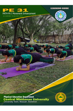 PE 31 Reviewer - PE 31 MOVEMENT ENHANCEMENT REVIEWER MIDTERM EXAM Unit I Movement education is ...