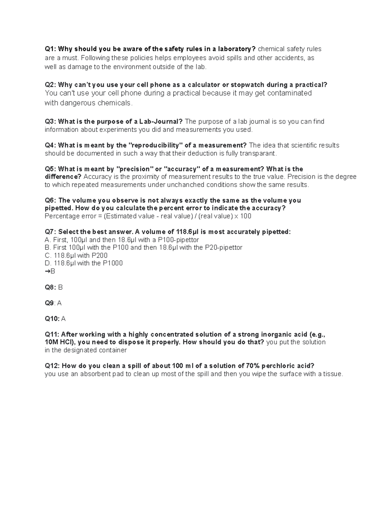 GLP 1 entry test - antwoorden - Q1: Why should you be aware of the ...