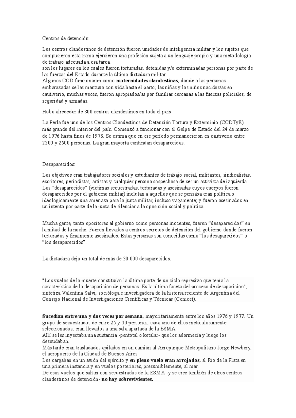 Centros De Detención Centros De Detención Los Centros Clandestinos