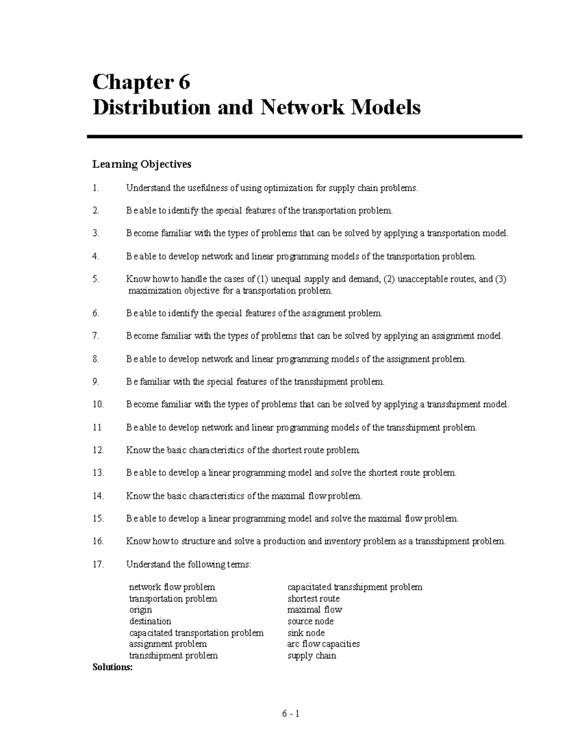 MS14e chapter 06 Soln Final - Chapter 6 Distribution and Network Models ...