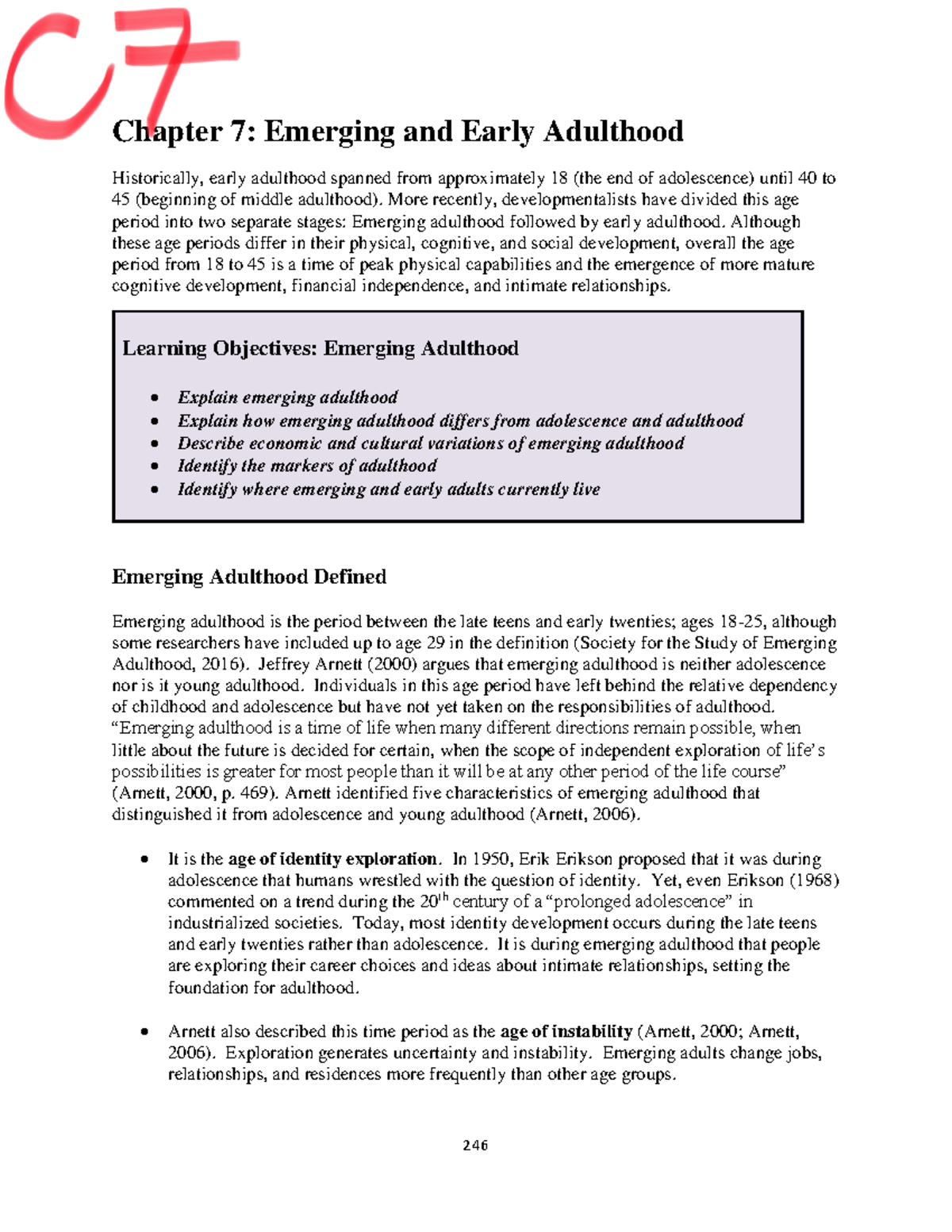 L7 - lecture - Chapter 7: Emerging and Early Adulthood Historically ...