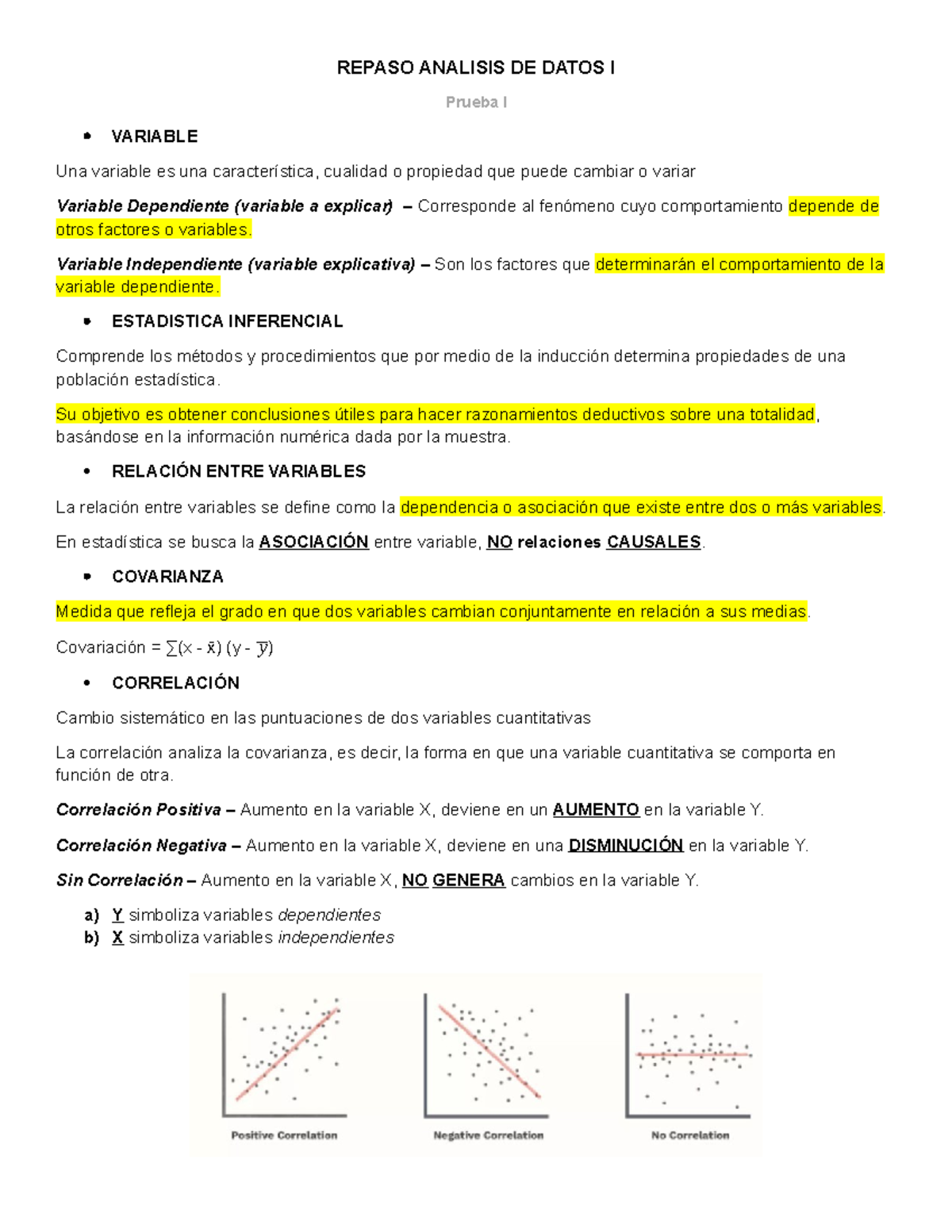Repaso Analisis DE Datos I - REPASO ANALISIS DE DATOS I Prueba I ...