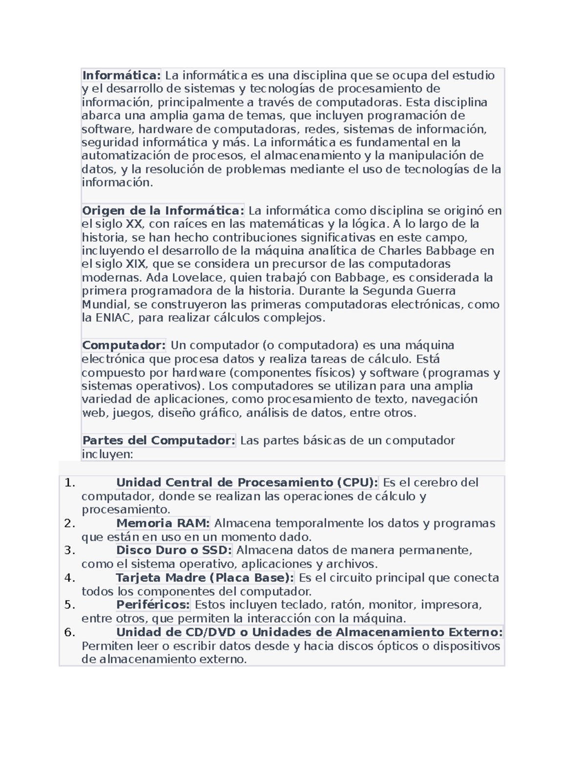 Informática - informatica todo lo referente a ella - Informática: La ...
