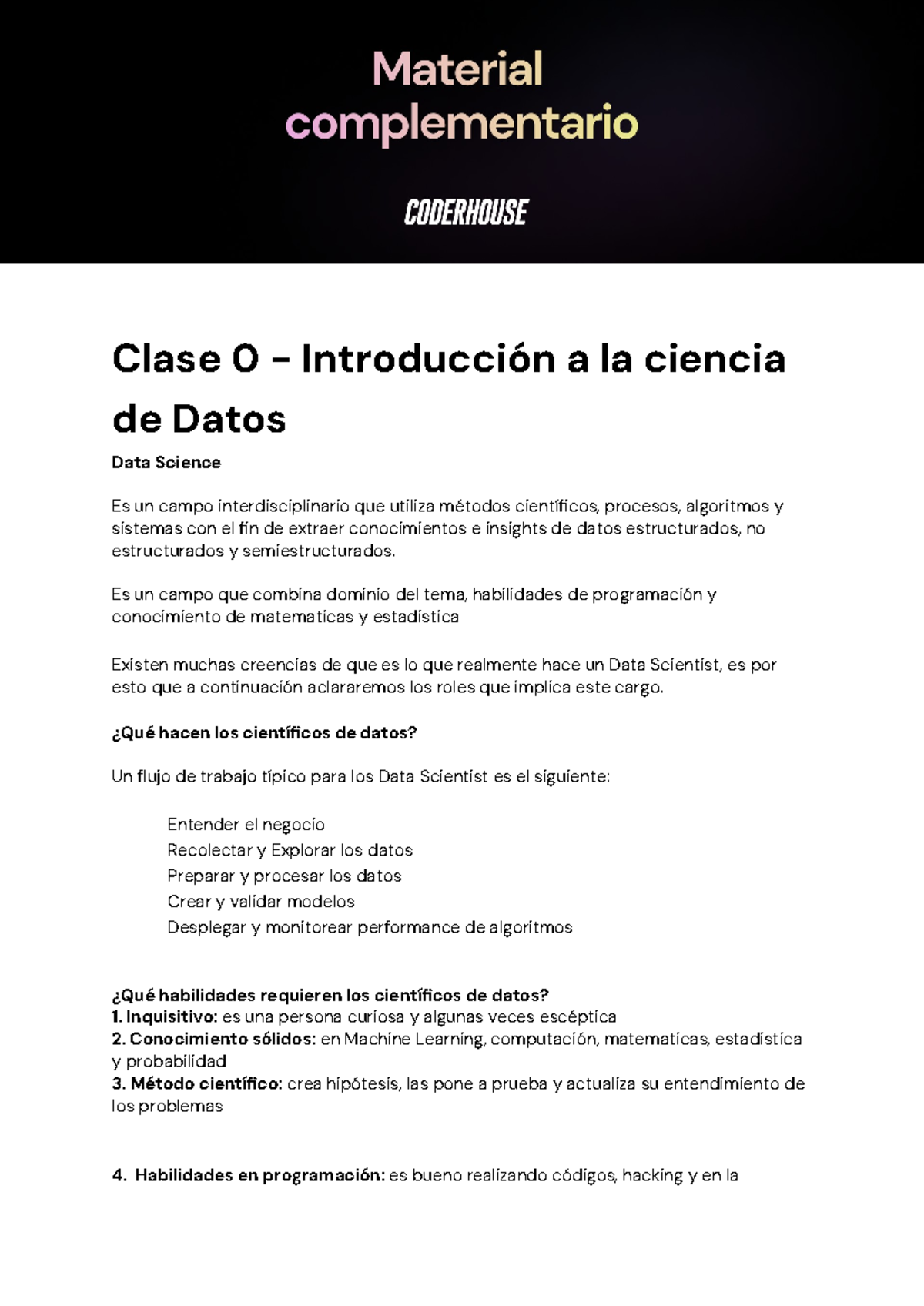 Introducción a la ciencia de Datos - Clase 0 - Introducción a la ciencia de Datos Data Science ...
