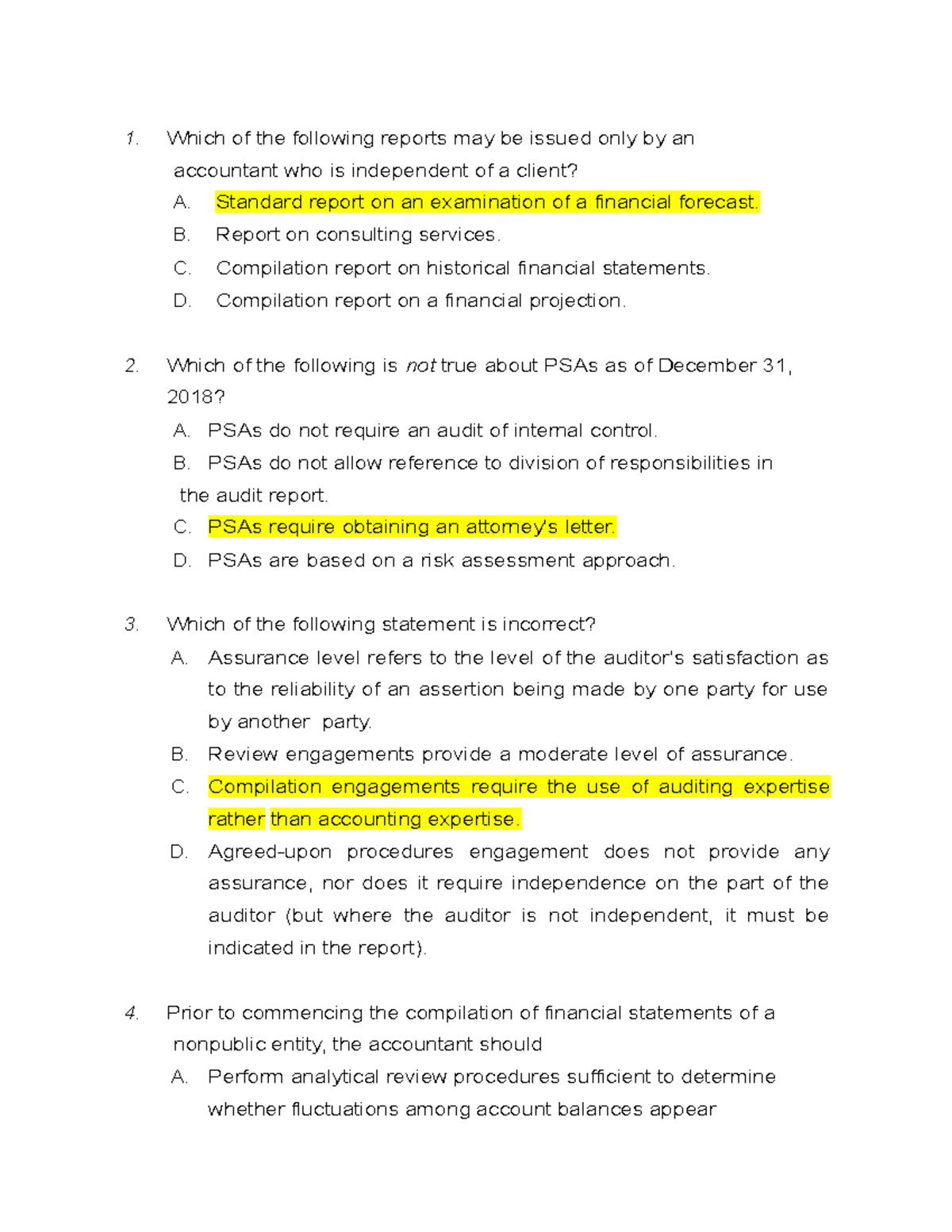 Board EXAM Reviewer- Practice - 1. Which of the following reports may ...