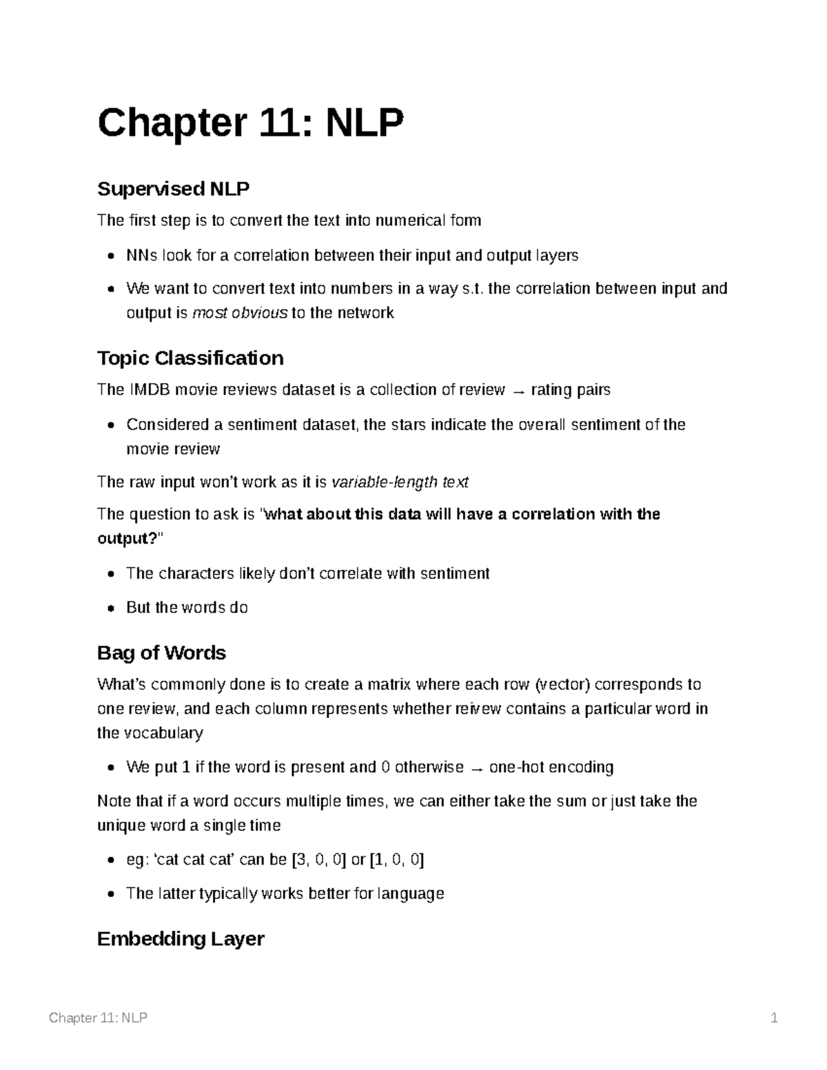 Natural Language Processing - Chapter 11: NLP Supervised NLP The first step is to convert the ...