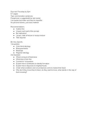 Midterm Essay Outline - Prompt: How do the historical and ongoing ...