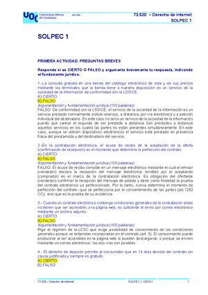 [Solved] Responde el siguiente caso prctico justificando las respuestas en - Derecho de Internet ...