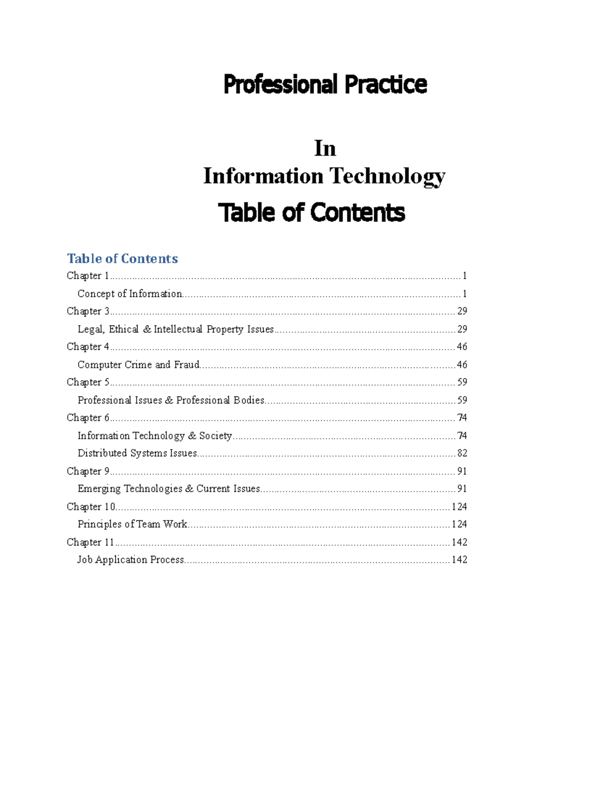 Professional Practice in IT For class 20212022 session - Professional ...