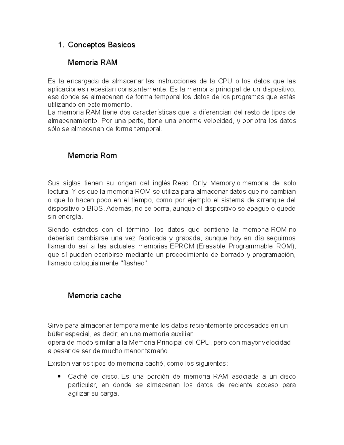 Memoria Ram Hola 1 Conceptos Basicos Memoria Ram Es La Encargada De Almacenar Las