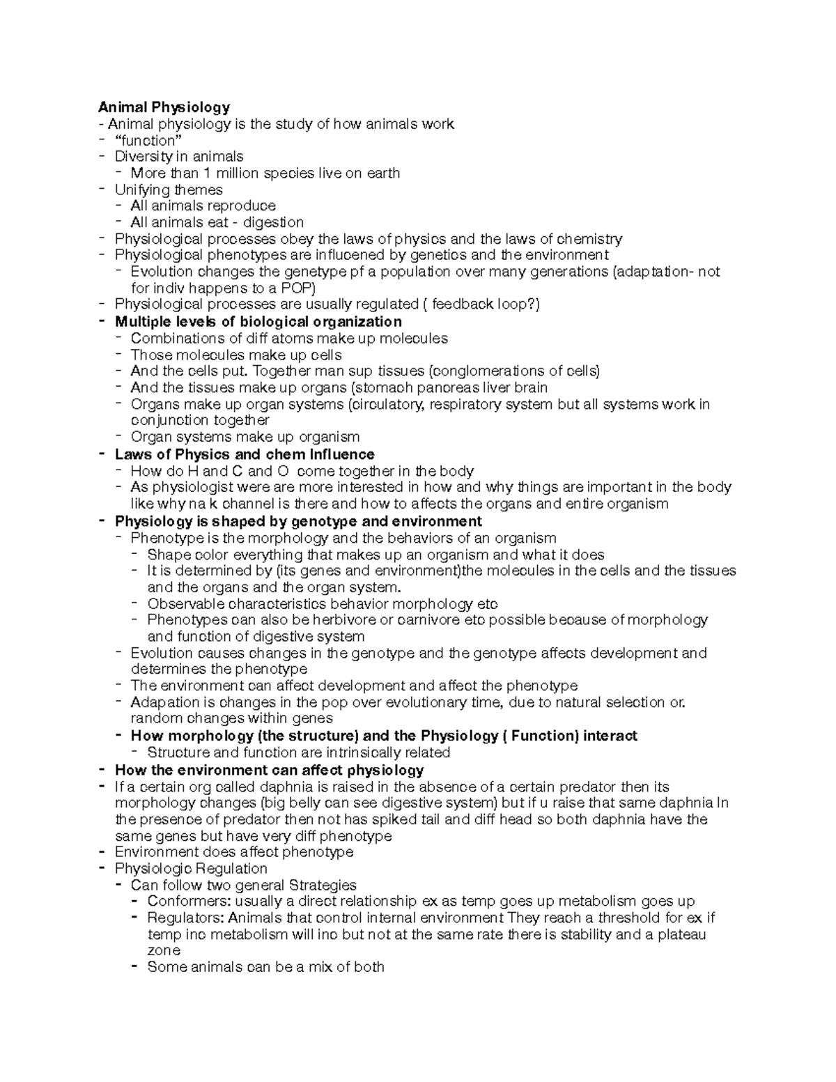 Human phys lecture 1 pdf - Animal Physiology Animal physiology is the ...