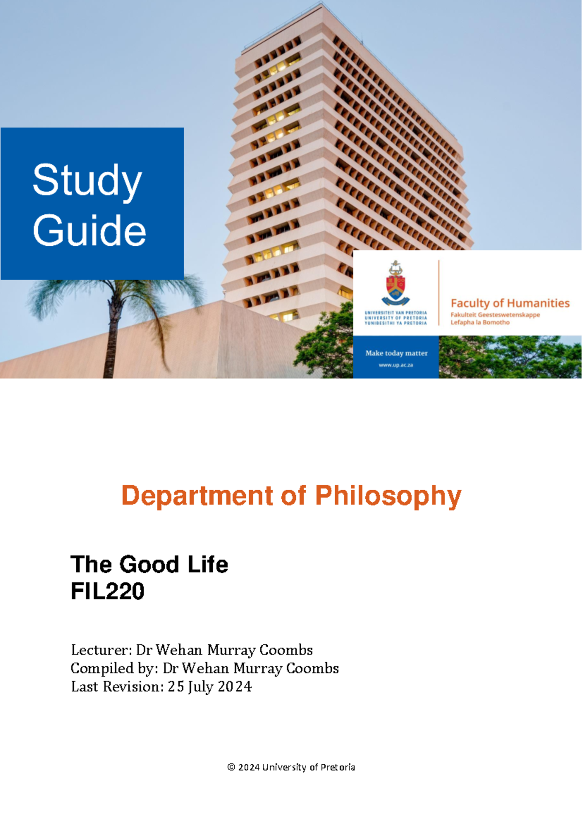 FIL220 Study Guide - Updated 25 July - Department of Philosophy The ...