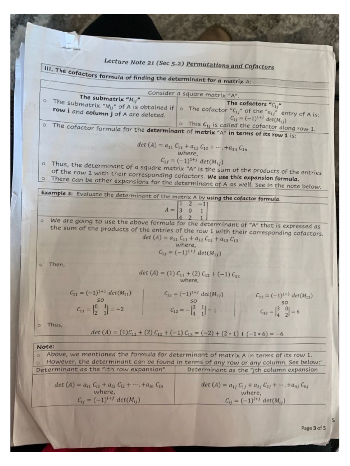 Lin Algebra Notes-Properties Ofdeterminants - MATH 2418 - UT Dallas ...