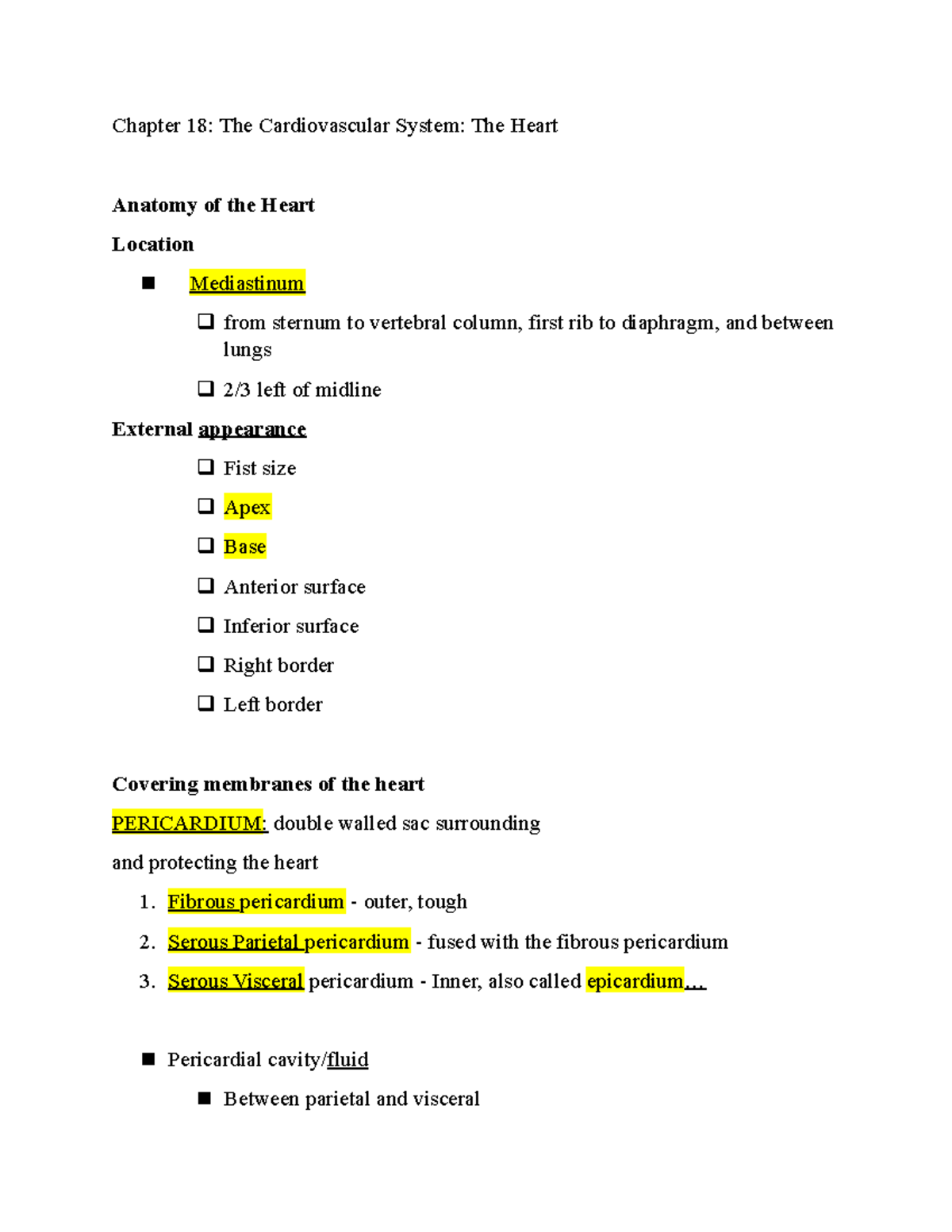 Chapter 18 - The way the heart functions to deliver blood to the body ...