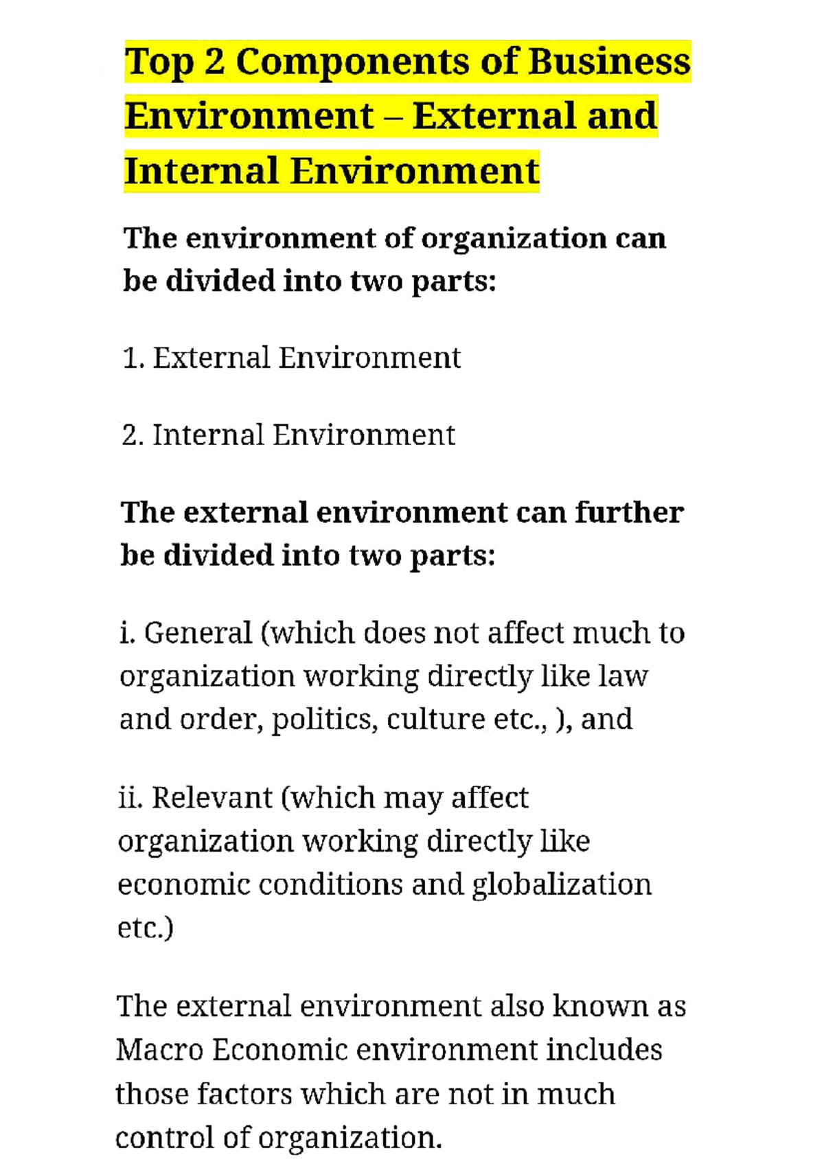 Classification - Its a lecture note - Business Environment - Studocu