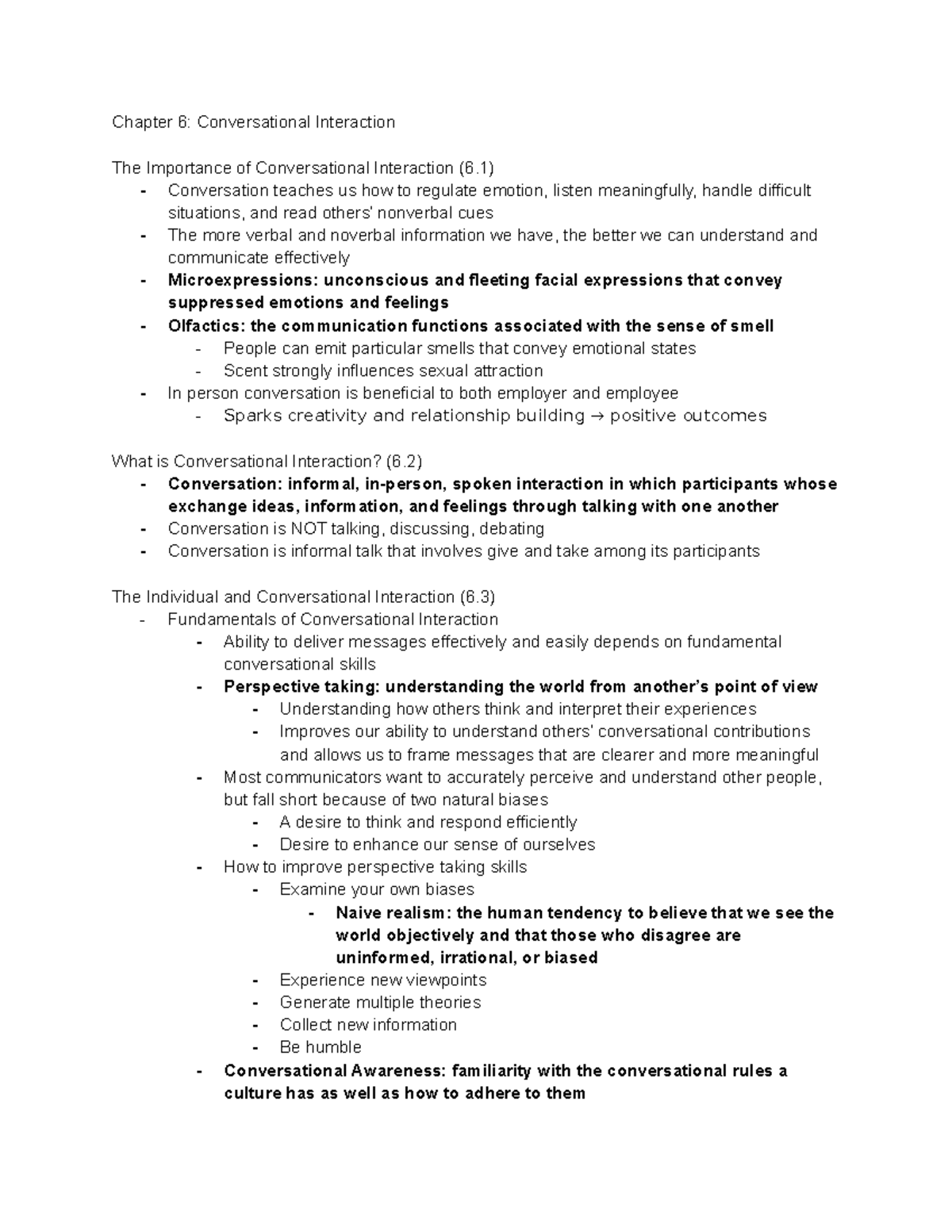 Com Chapter 6 Notes - Chapter 6: Conversational Interaction The ...