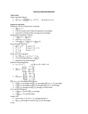 Calculus 2 Lecture 18 Notes - zc ) [ 5"1→ ratio test = -2b¥ , [ É"→ ...