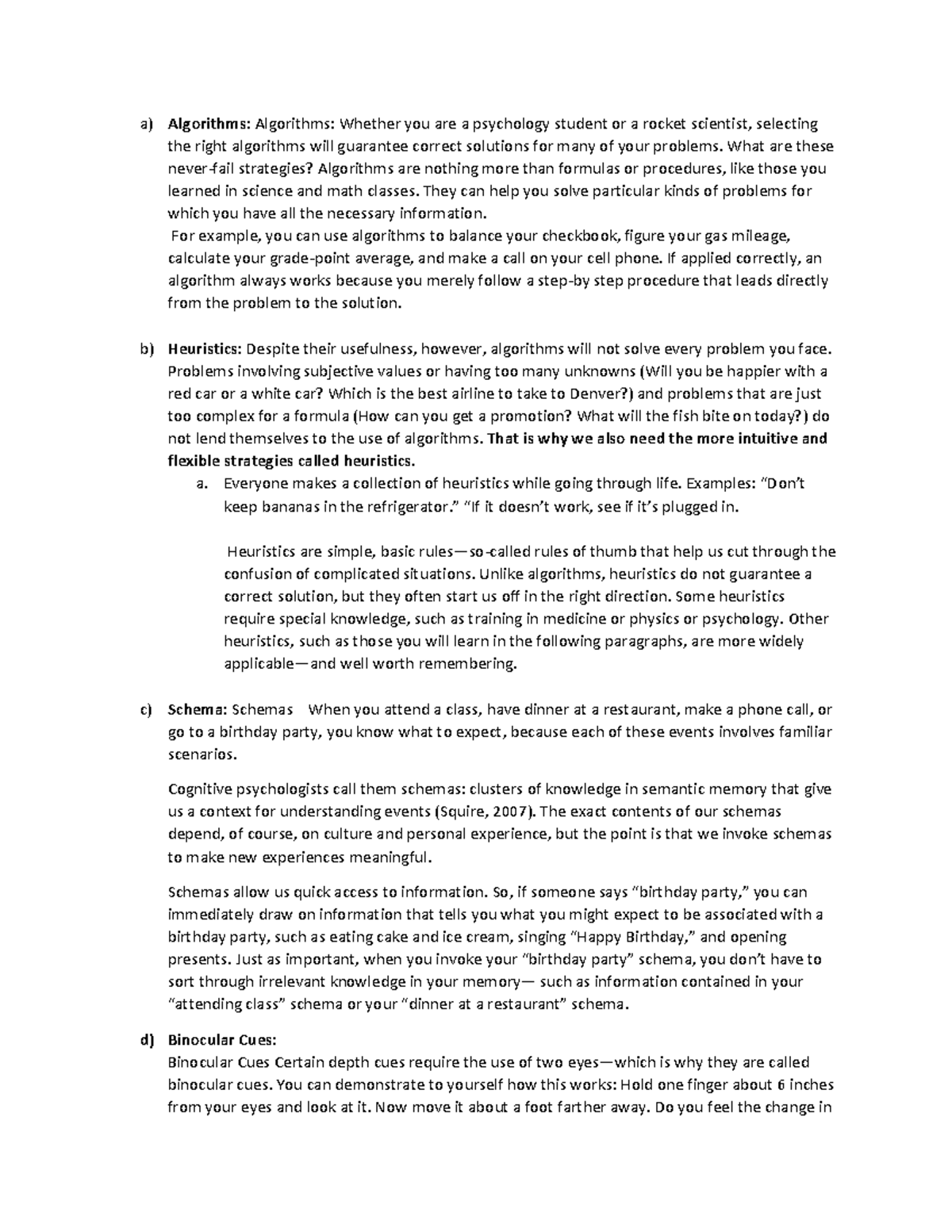 Question 1 list - a) Algorithms: Algorithms: Whether you are a ...