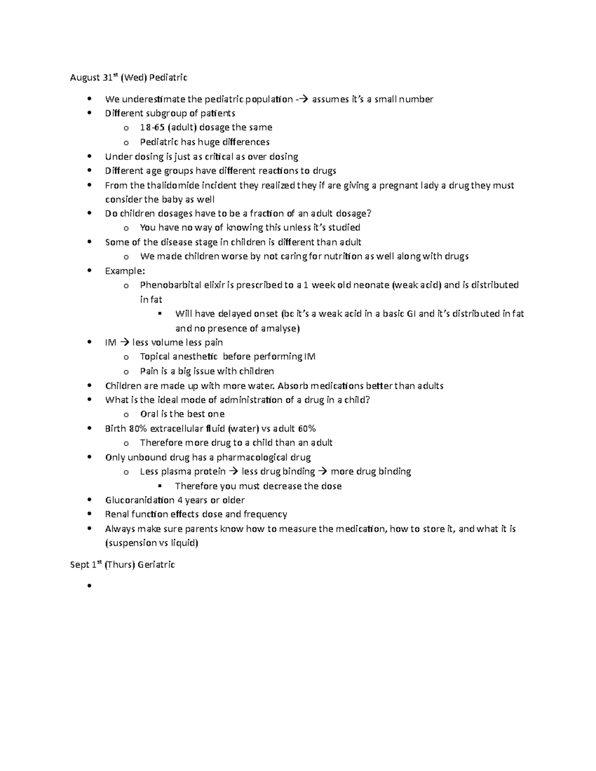 Notes - August 31st (Wed) Pediatric We underestimate the pediatric ...