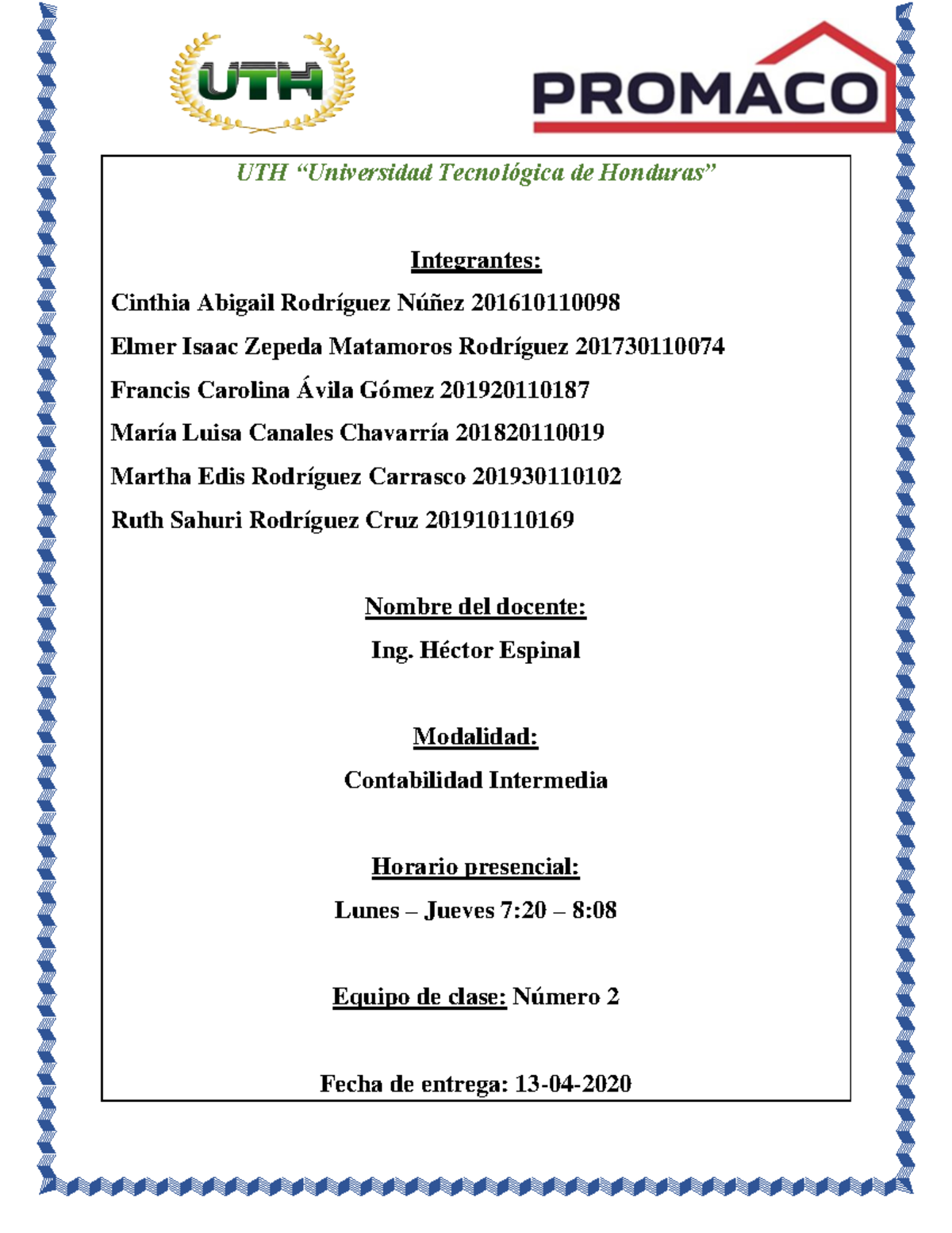 Contabilidad. Trabajo DE Investigacion - UTH “Universidad Tecnológica ...
