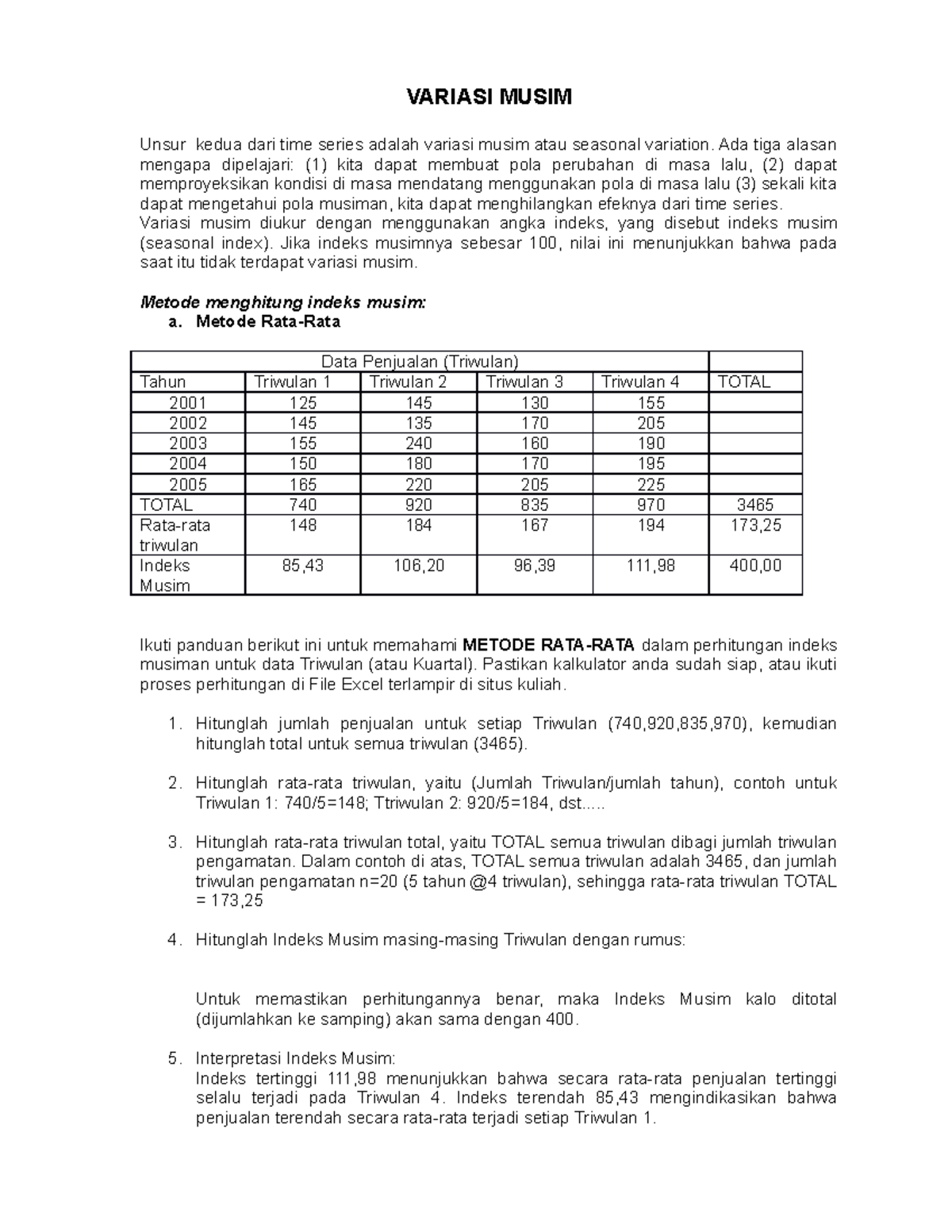 Panduan Belajar Variasi Musiman - VARIASI MUSIM Unsur kedua dari time ...