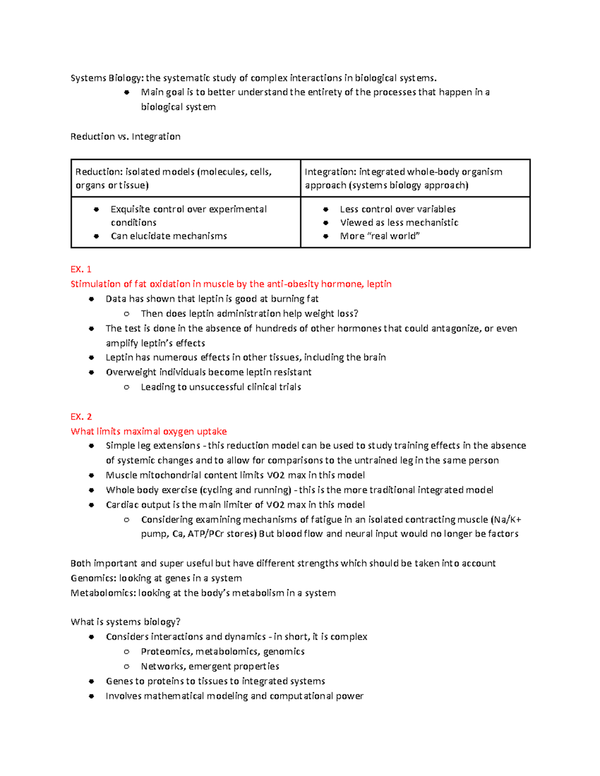 Lecture 1 and 2 - Systems Biology: the systematic study of complex ...