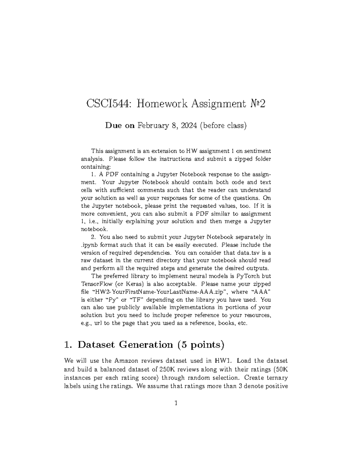 CSCI544 HW2 - CSCI544: Homework Assignment No 2 Due on February 8, 2024 (before class) This ...