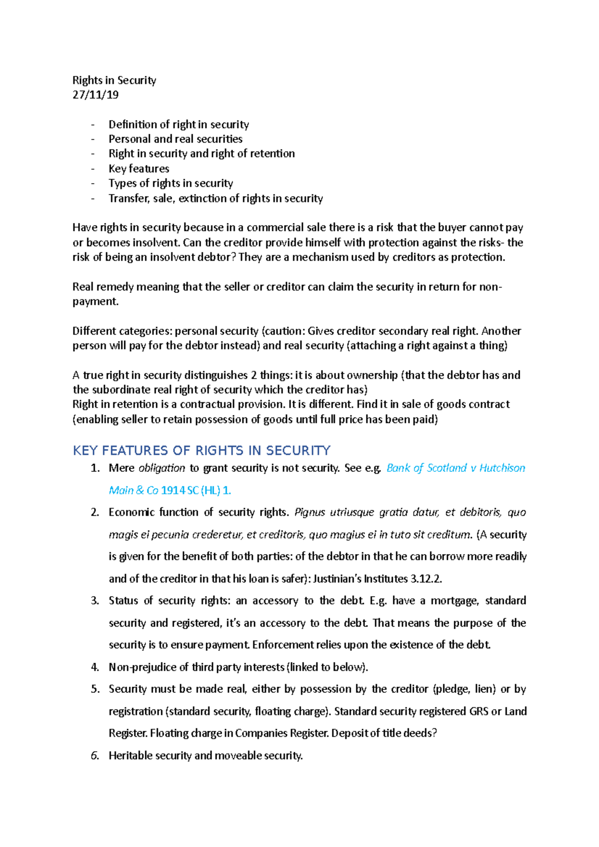 Rights in Security - Rights in Security 27/11/ Deiniion of right in ...