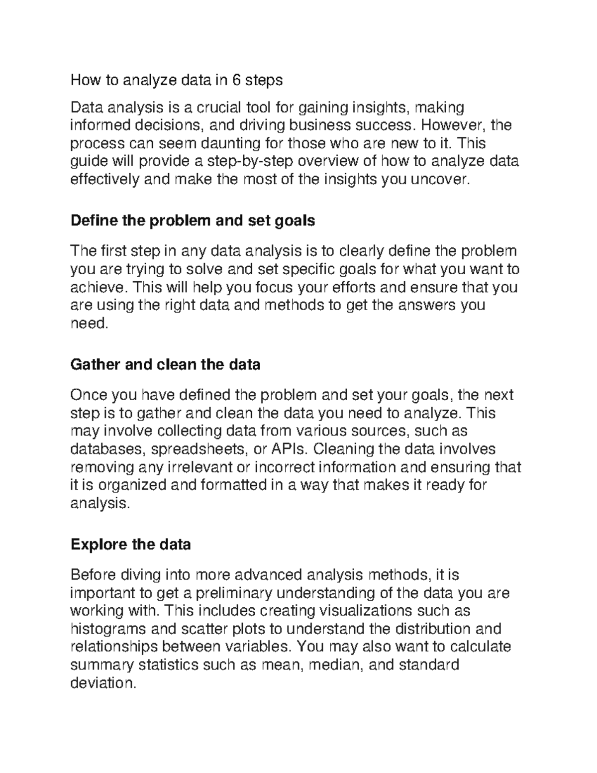 How to analyze data in 6 steps - How to analyze data in 6 steps Data ...
