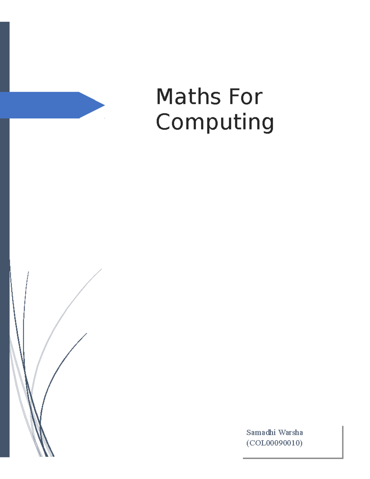 Unit 11 Maths For Computing Reworded 2021 - Maths For Computing Samadhi Warsha (COL00090010 ...