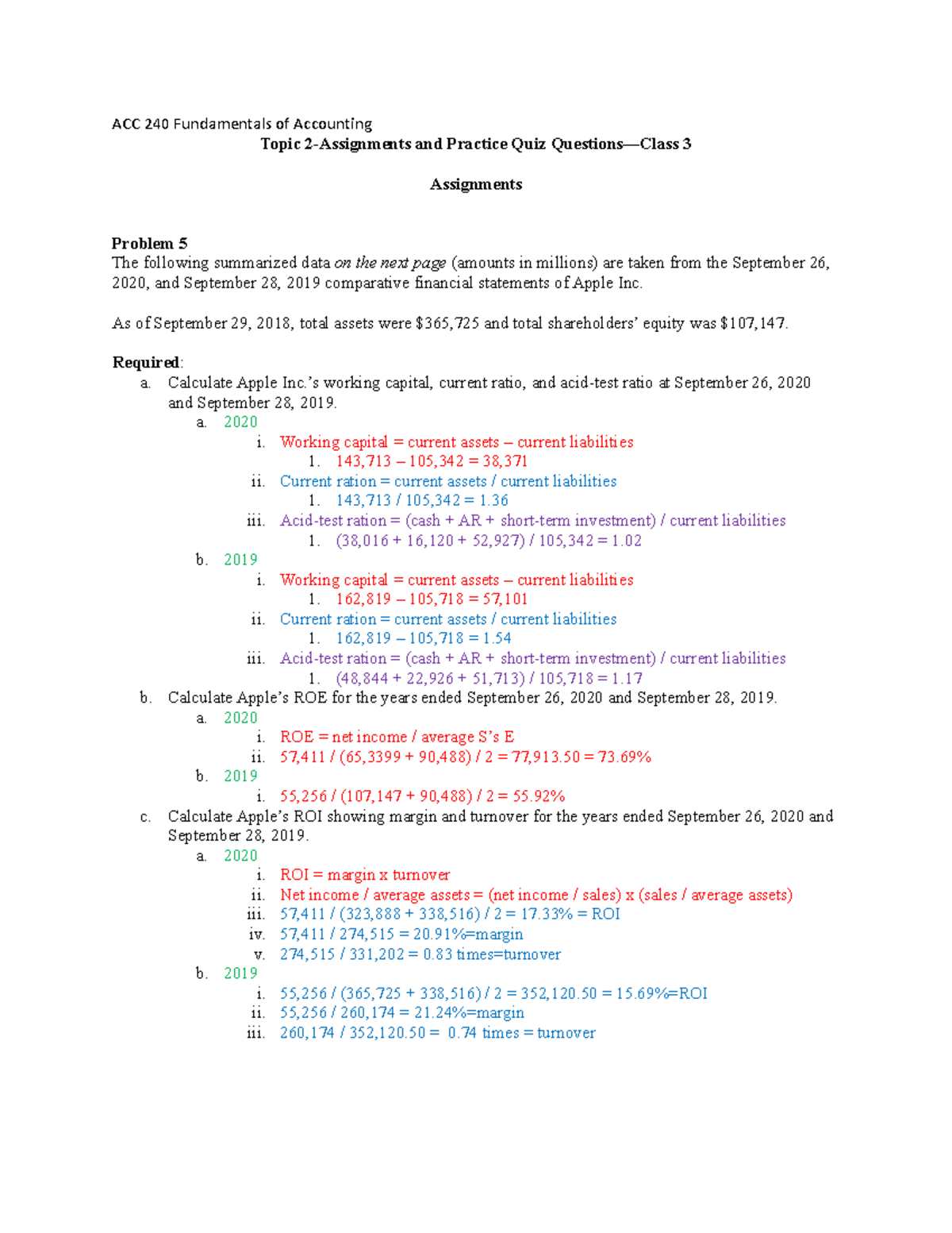 ACC-240 Topic 2-Class 3 - ACC 240 Fundamentals of Accounting Topic 2 ...
